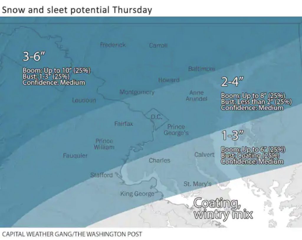 National Weather Service Ups Snow Forecast in Wednesday Morning Update ...