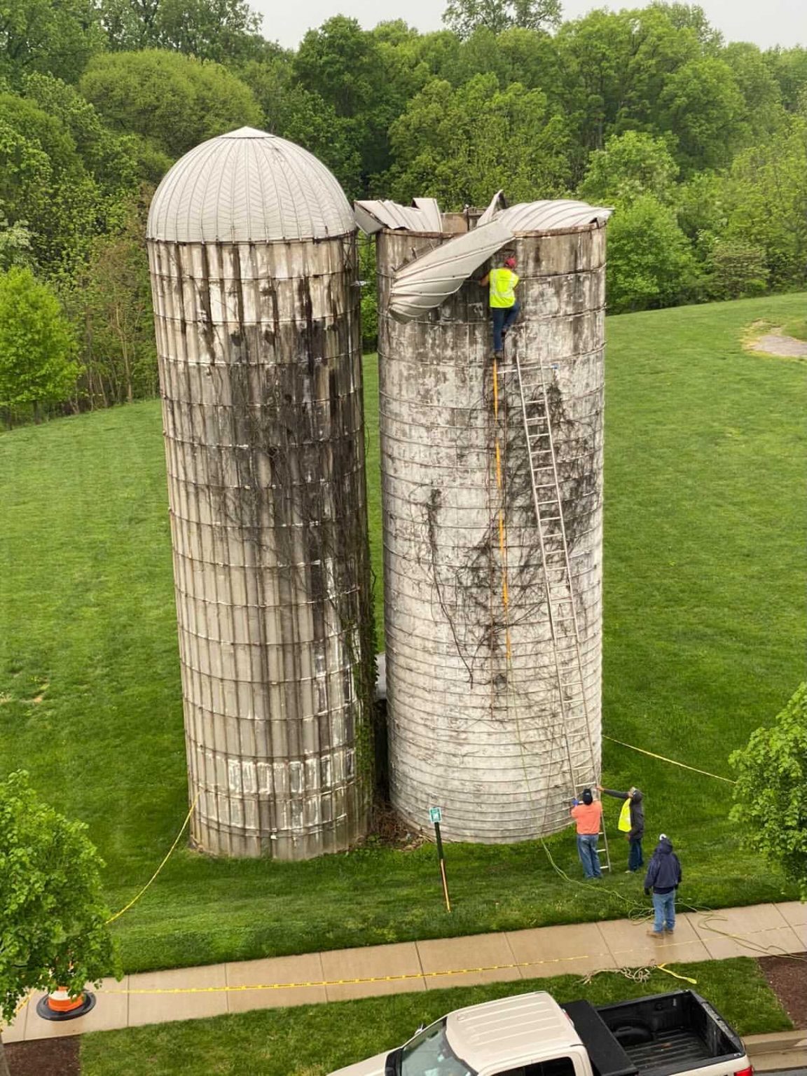 Crown Farm Silo Repair Underway in Crown - The MoCo Show