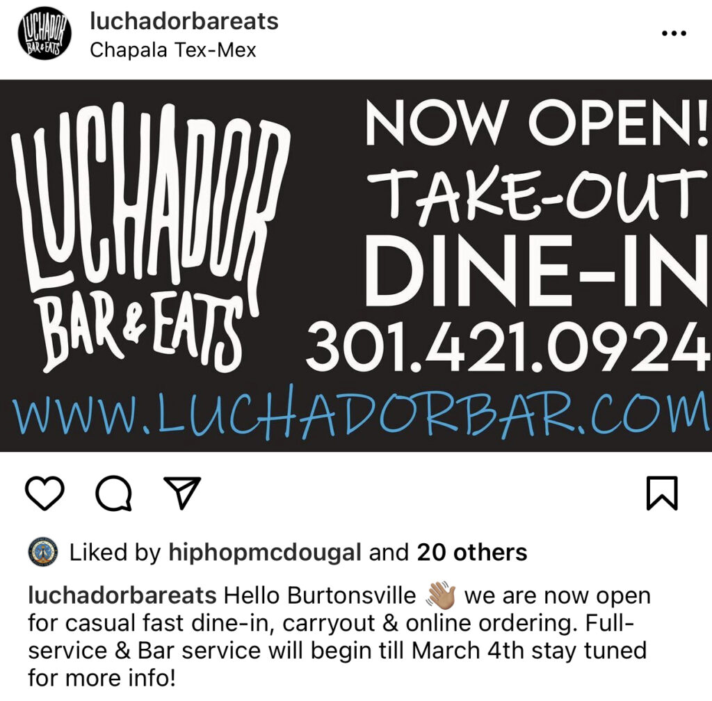 Burtonsville: Luchador Bar & Eats Now Open - The MoCo Show