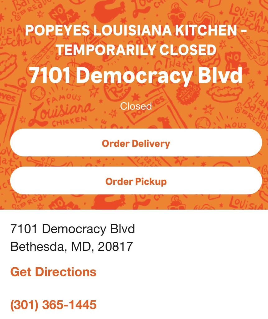 (Now Open Again) Popeyes Temporarily Closed at Montgomery Mall - The ...