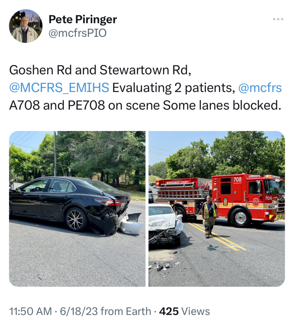 MCFRS Respond to Collision Sunday Morning - The MoCo Show