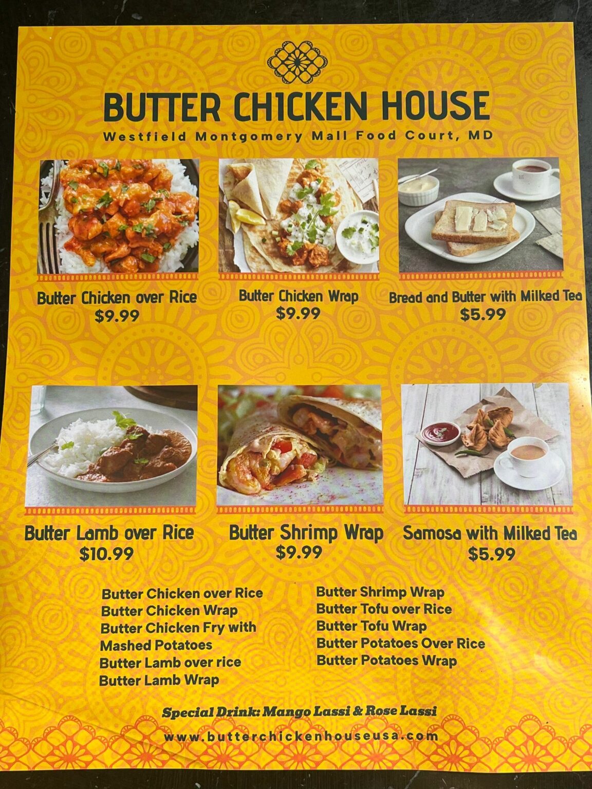 Butter Chicken House Now Open in Montgomery Mall - The MoCo Show