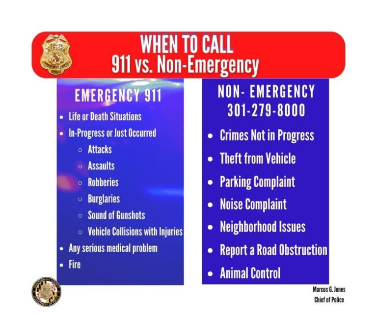 MCPD: When To Call 911 vs. Non-Emergency Number - The MoCo Show