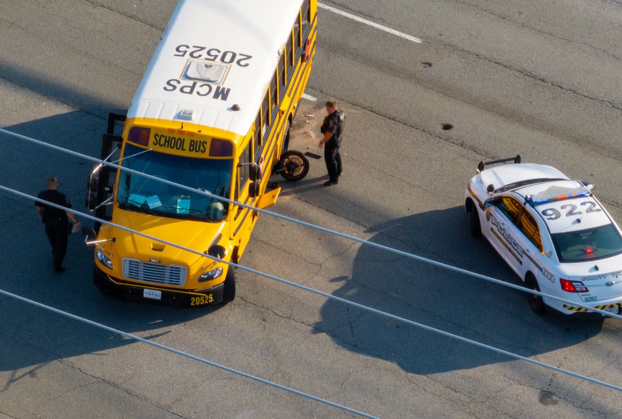Motorcyclist Injured in Collision with School Bus - The MoCo Show