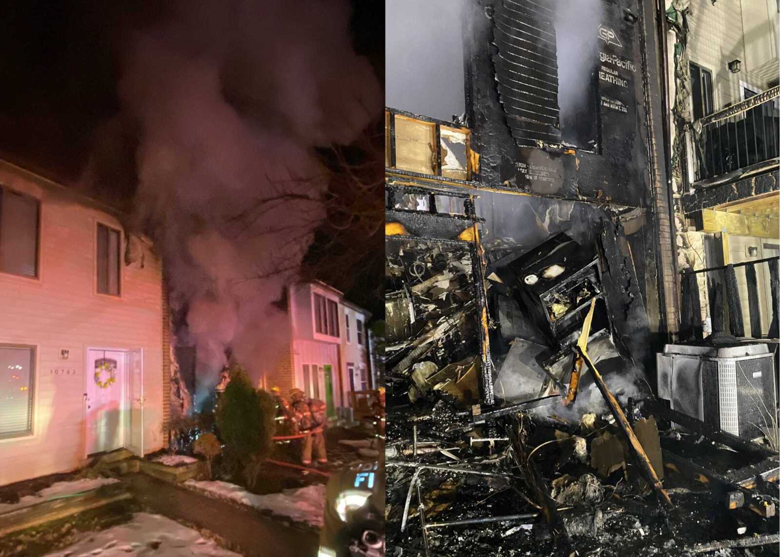 Townhouse Fire Displaces Families, 60 Firefighters Respond - The MoCo Show