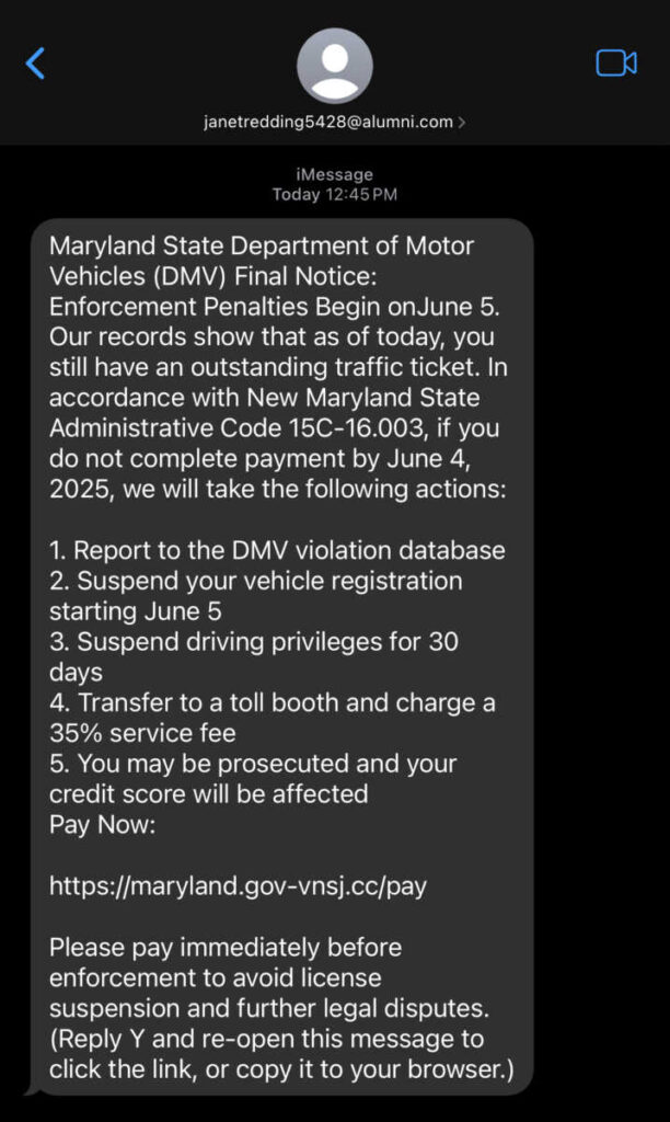 Maryland Scam: Police Warn of Fraudulent Text From “Maryland State ...