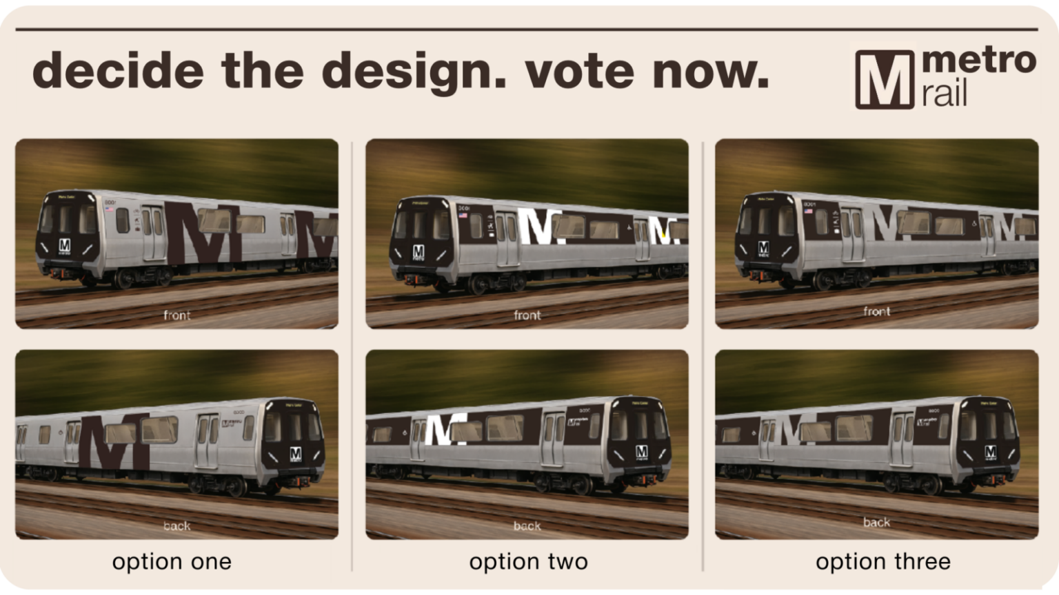 Vote On The Exterior Design for Metro’s New 8000-Series Rail Fleet ...