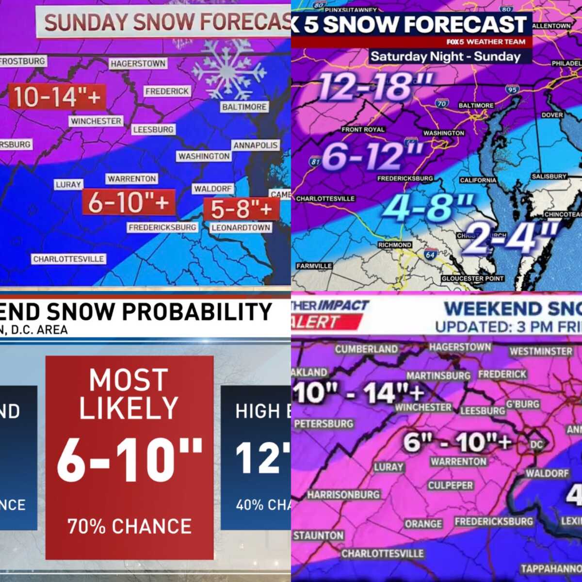 Local TV Network Maps For This Weekend’s Winter Storm - The MoCo Show