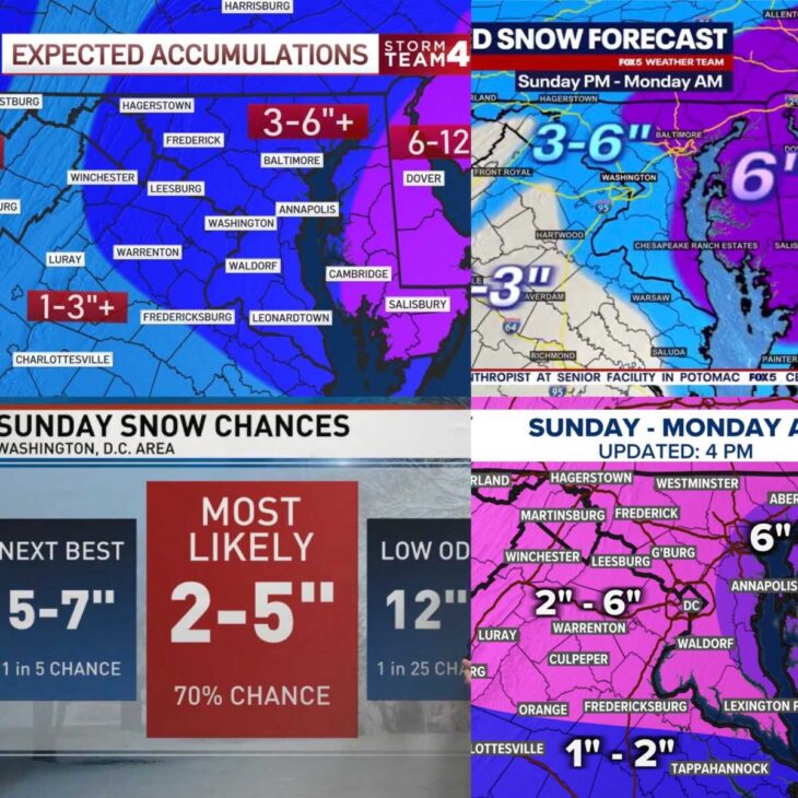 Latest Snowfall Maps From the Four Major Local Networks - The MoCo Show