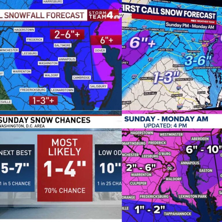 First Call Snow Maps From All Major Networks - The MoCo Show