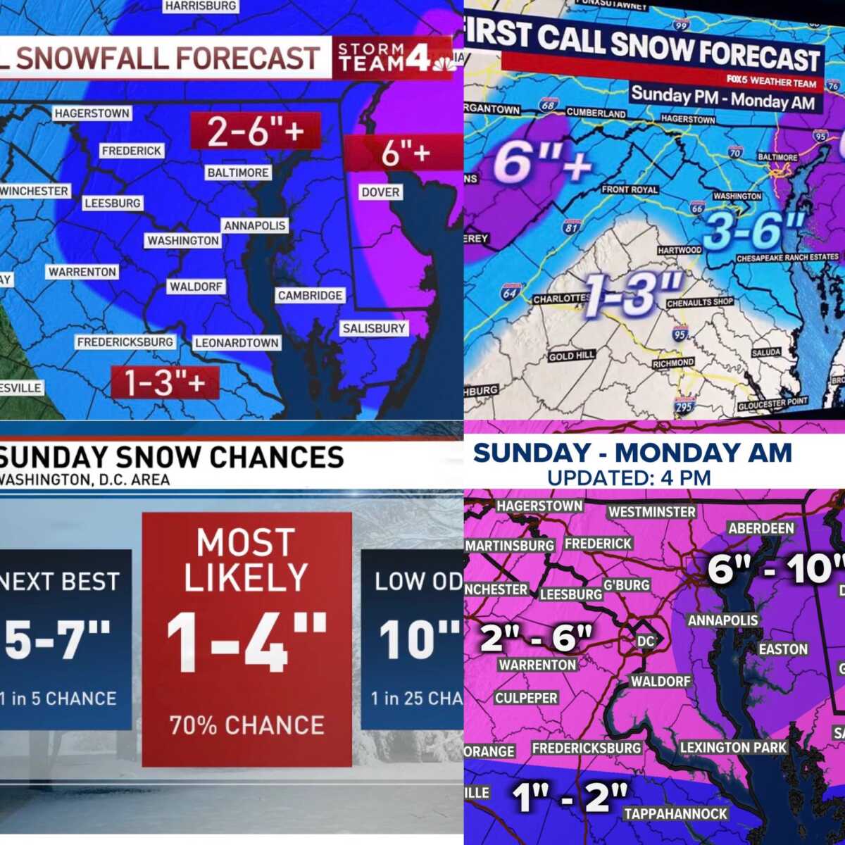 First Call Snow Maps From All Major Networks - The MoCo Show