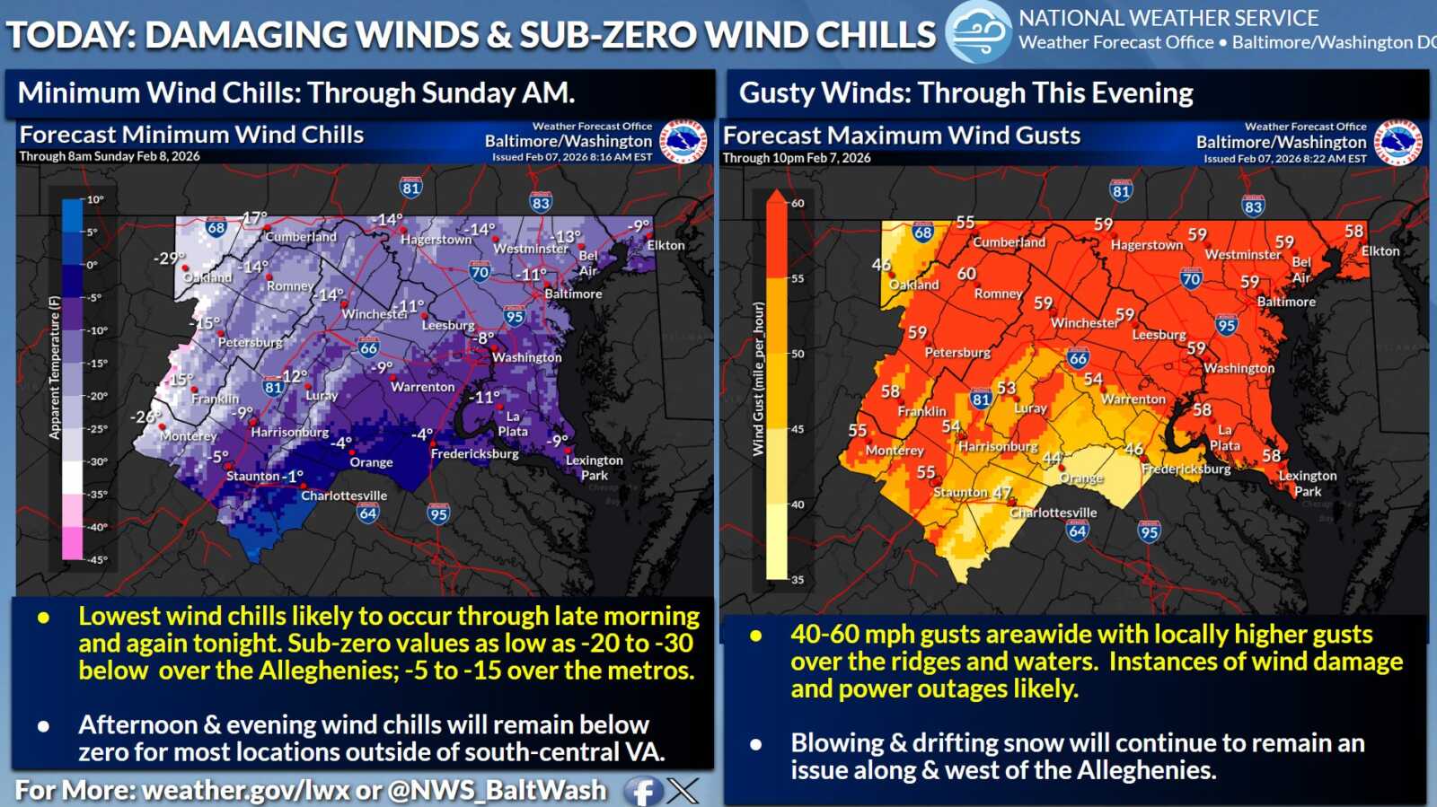 National Weather Service Warns of Life-Threatening Cold and 60 mph Wind ...