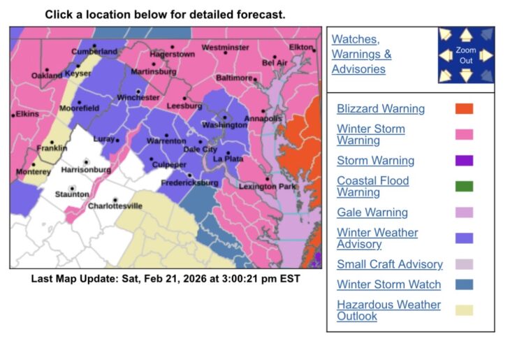 Winter Storm Warning and Advisory Issued Ahead of Sunday Night Snow ...